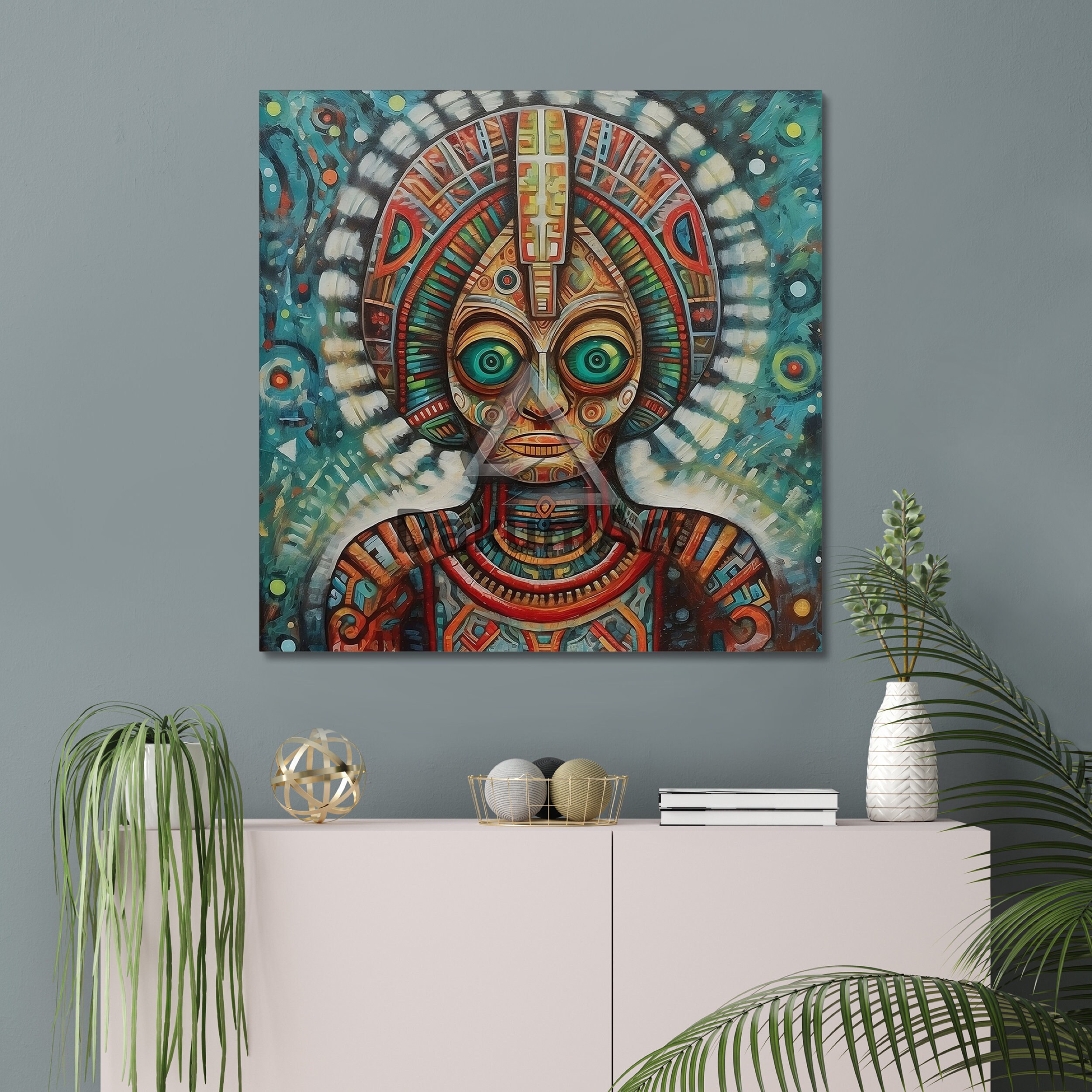 Aztec Alien Encounter Art: Digital Download for Wall Decor, Artwork ...
