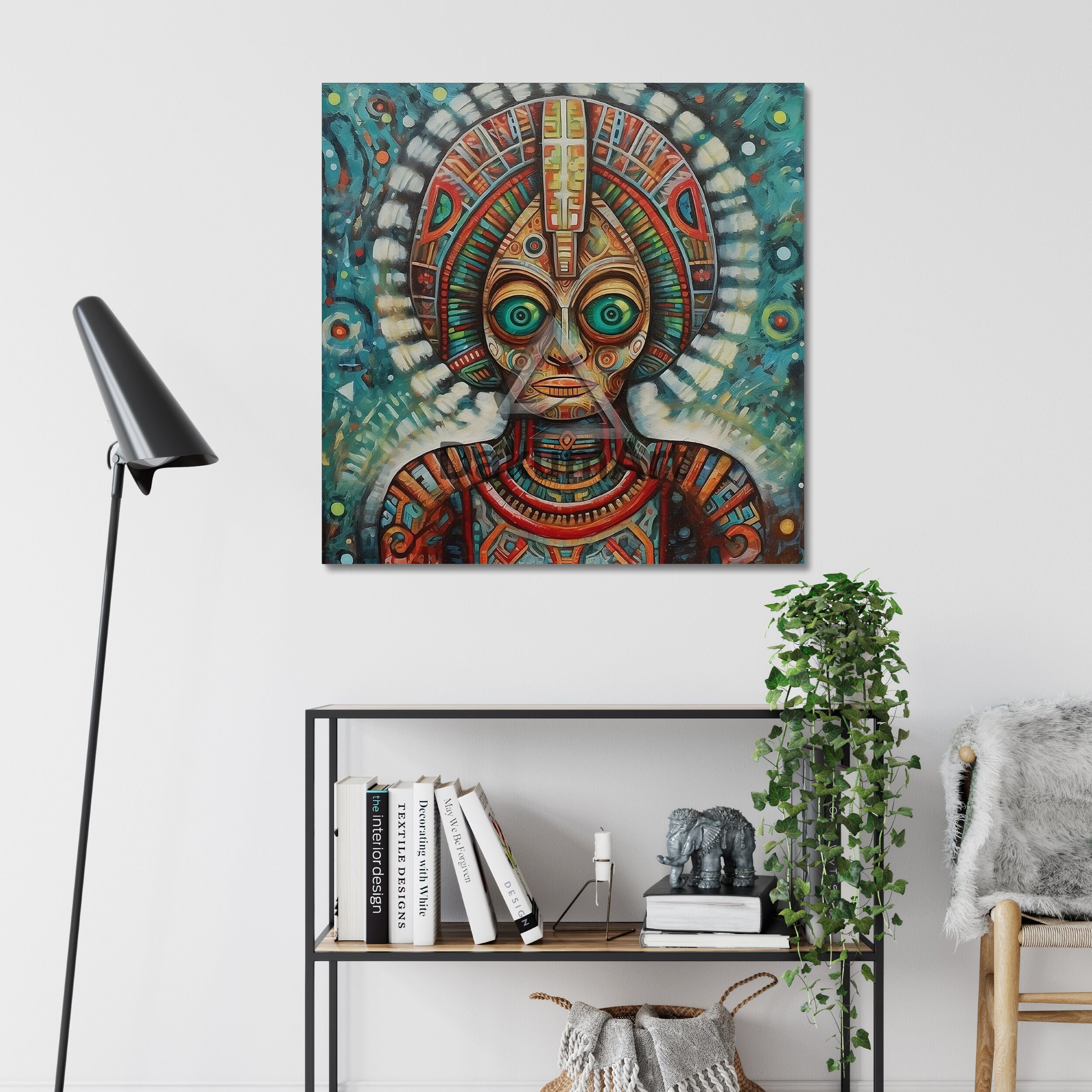 Aztec Alien Encounter Art: Digital Download for Wall Decor - Etsy