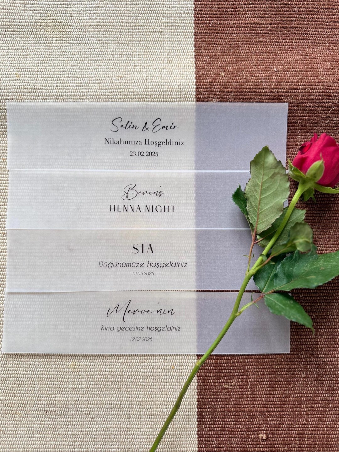 Napkin Banderole Made of Transparent Paper | Wedding | Engagement - Etsy