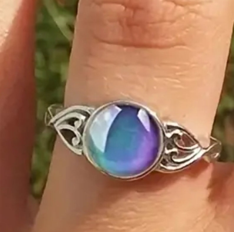 Unique Vintage Mood Ring Retro Color Changing Emotion Ring With ...