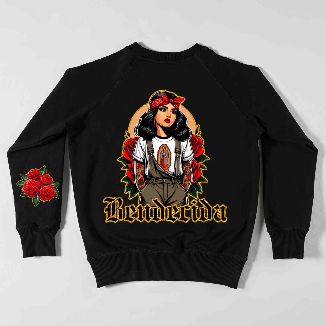 Bendecida Chola Chicana Png With Rose Sleeve Image - Etsy
