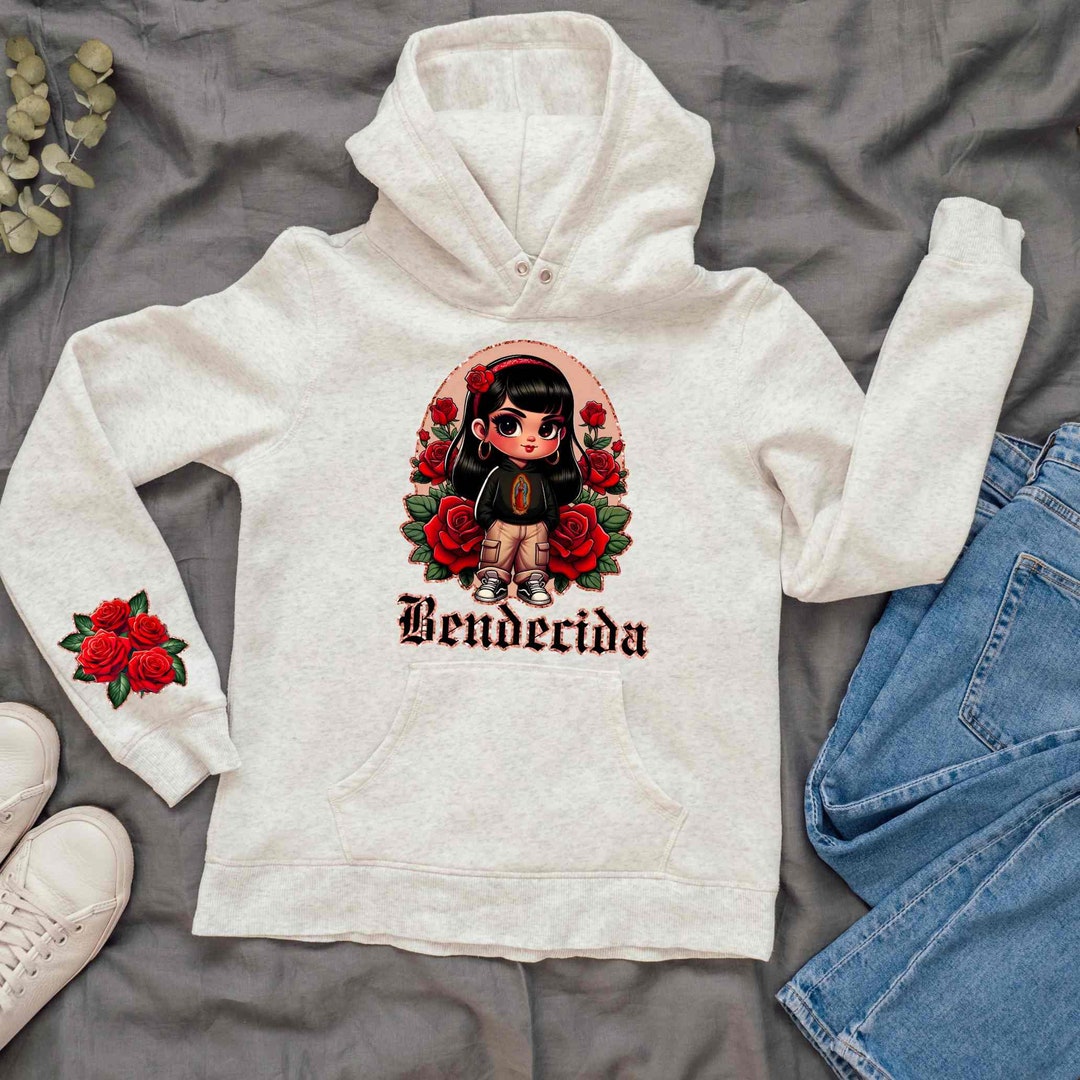 Bendecida Chicana Chola Png With Sleeve Design and Rose Gold Outline - Etsy
