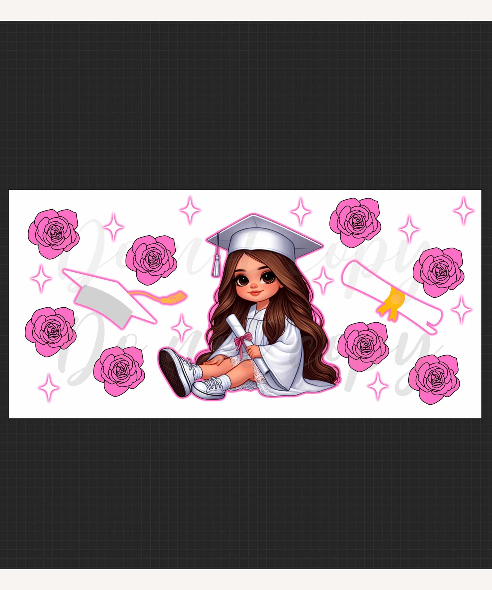 16oz Wrap Graduation PNG File Girl Graduate Pink - Etsy