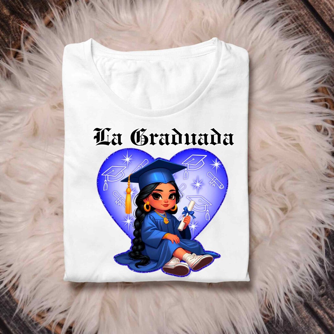 La Graduada Png Chicana Graduate With Blue Backdrop - Etsy