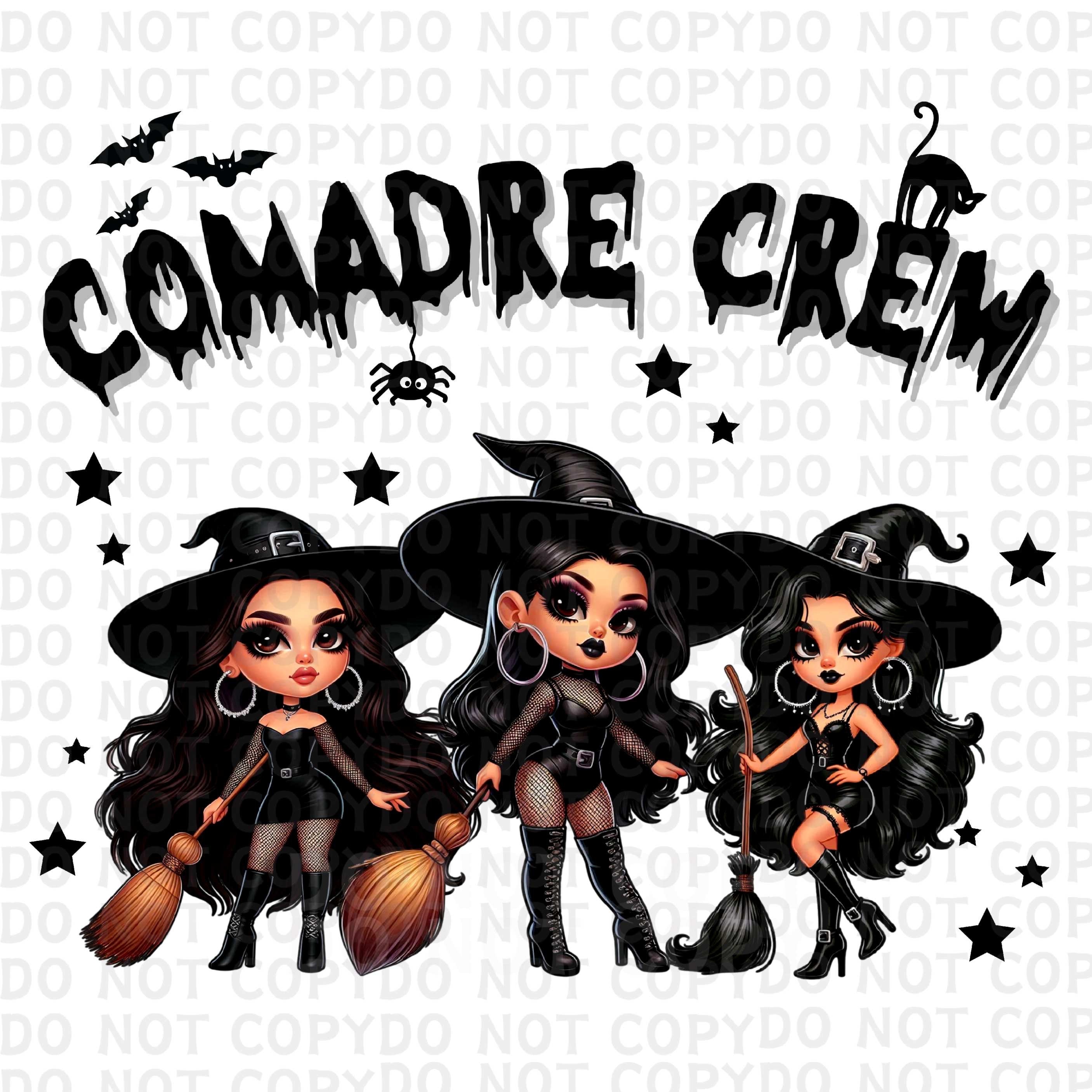 Comadre Crew Brujitas PNG File-digital Halloween Witches With Bats - Etsy