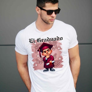 El Graduado PNG File-digital Chicano Graduate Burgundy Background - Etsy