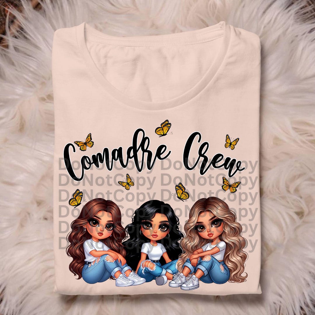 Comadre Crew PNG FILE- Digital Hispanic Friends With Butterflies - Etsy