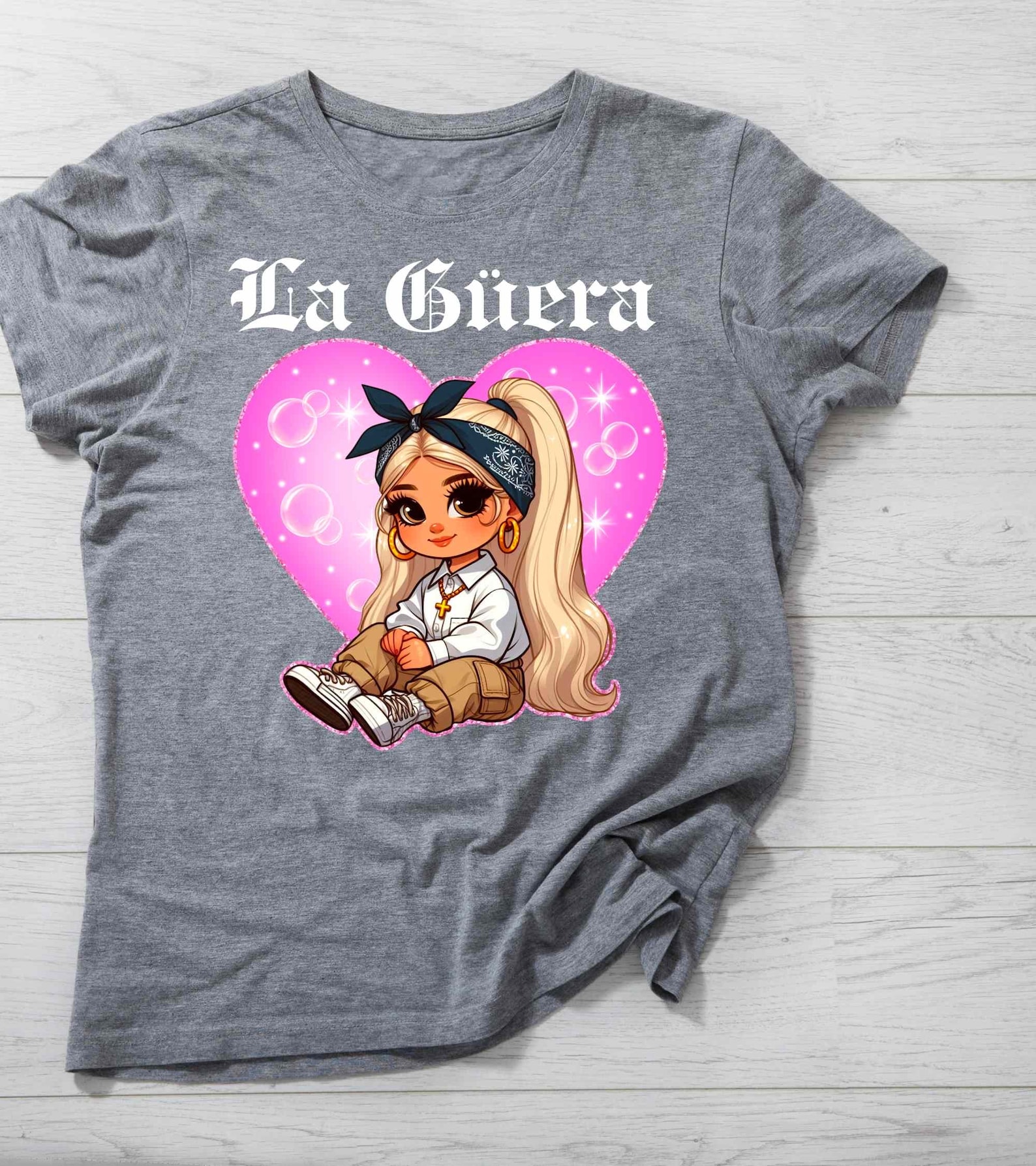 La Guera Old School Chicana Png Pink Chola Cartoon - Etsy