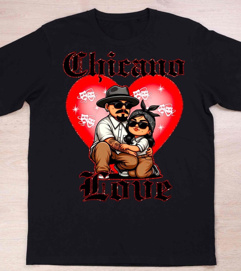 Chicano Love Red Oldschool Backdrop Png Cholo Couple - Etsy