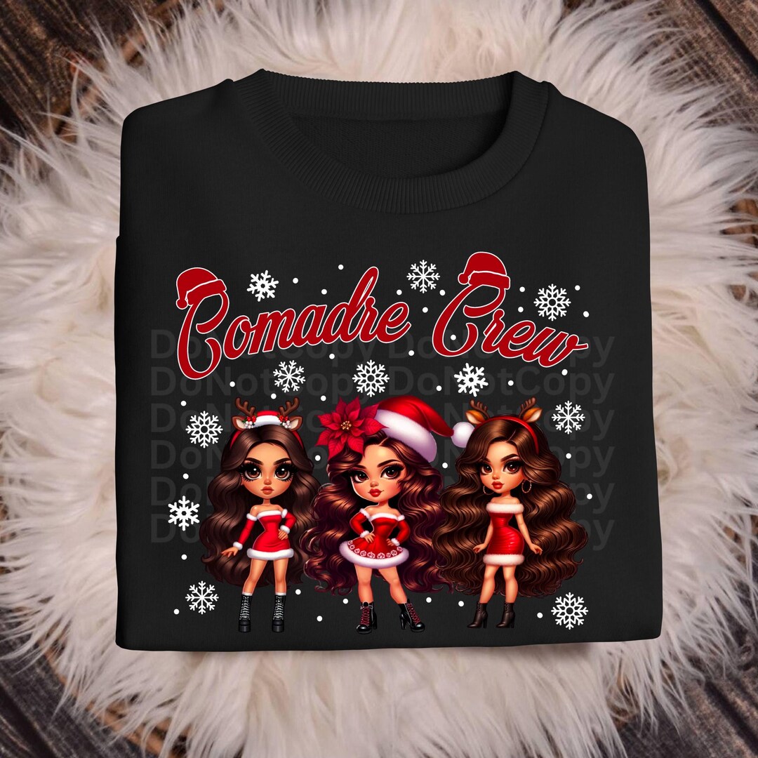 Christmas Comadre Crew PNG FILE- Digital Chicana Xmas Crew Holiday - Etsy