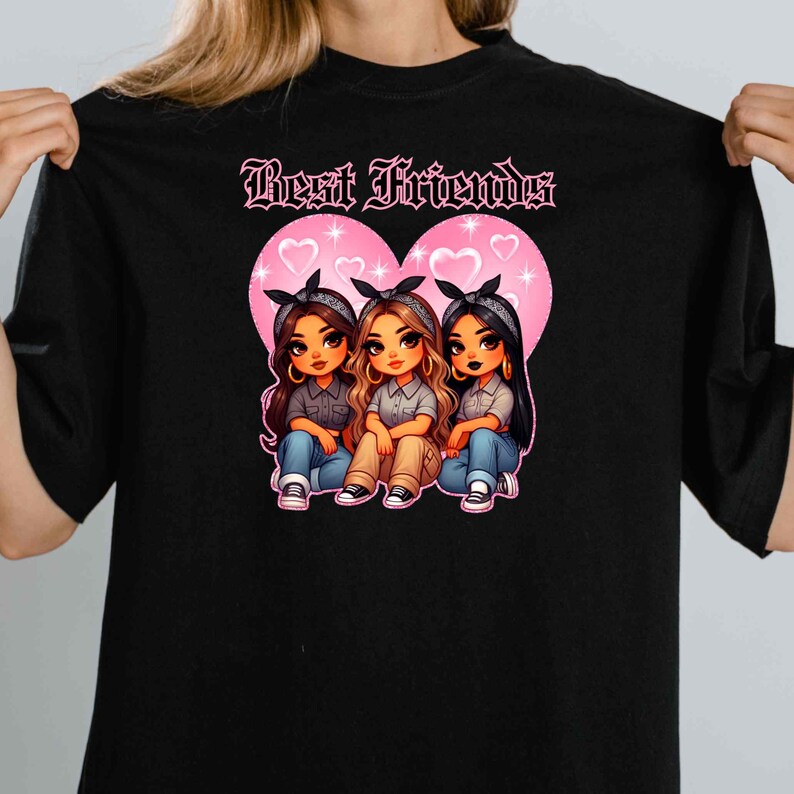 Chola Best Friends PNG File-digital With Oldschool Pink Background - Etsy