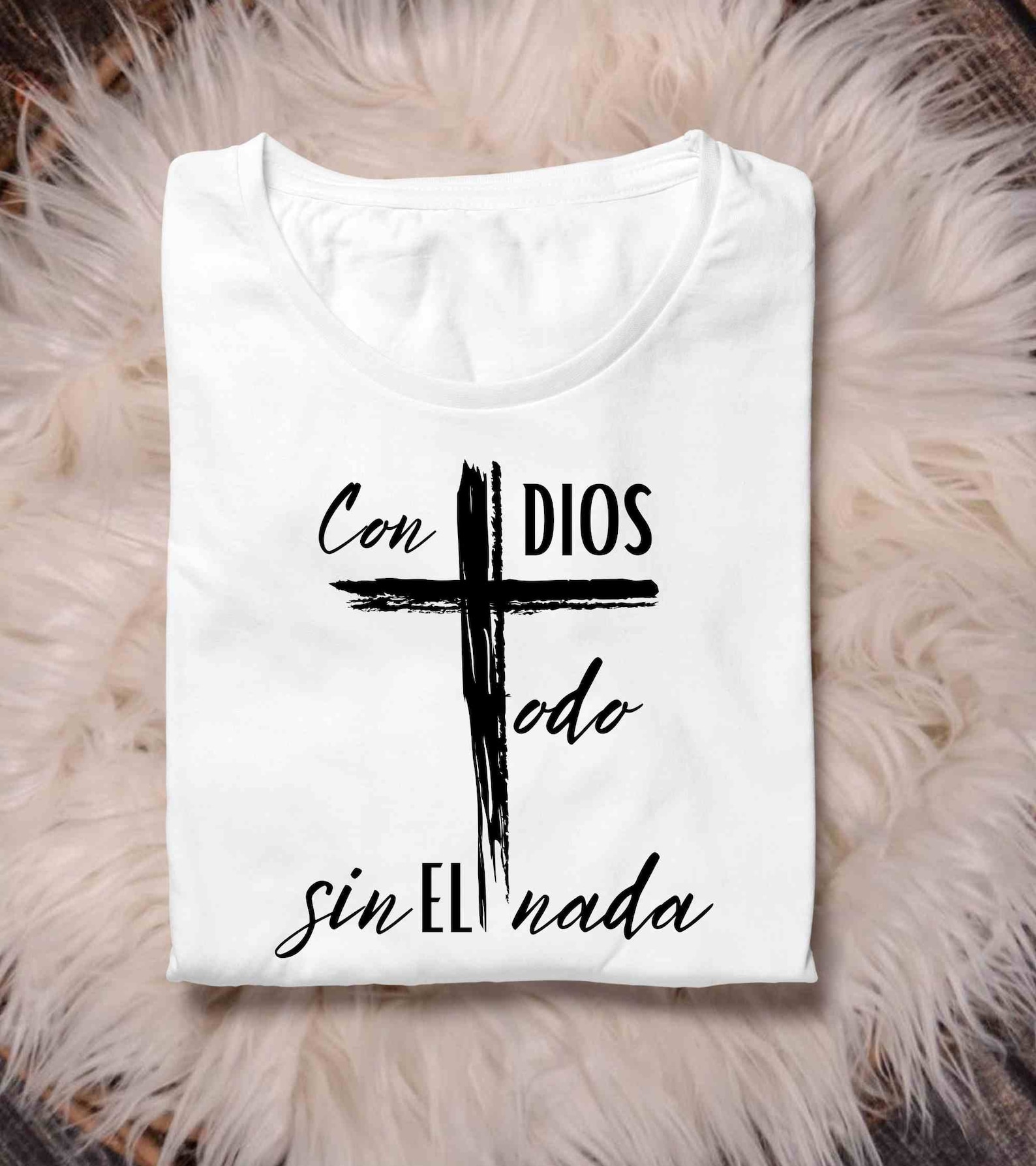 Con Dios Todo Son El Nada Religious Png/svg With Cross - Etsy