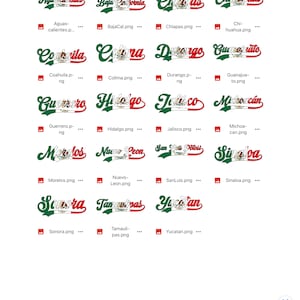 Nombres de estados de México ARCHIVOS PNG con diseño de bandera en ...