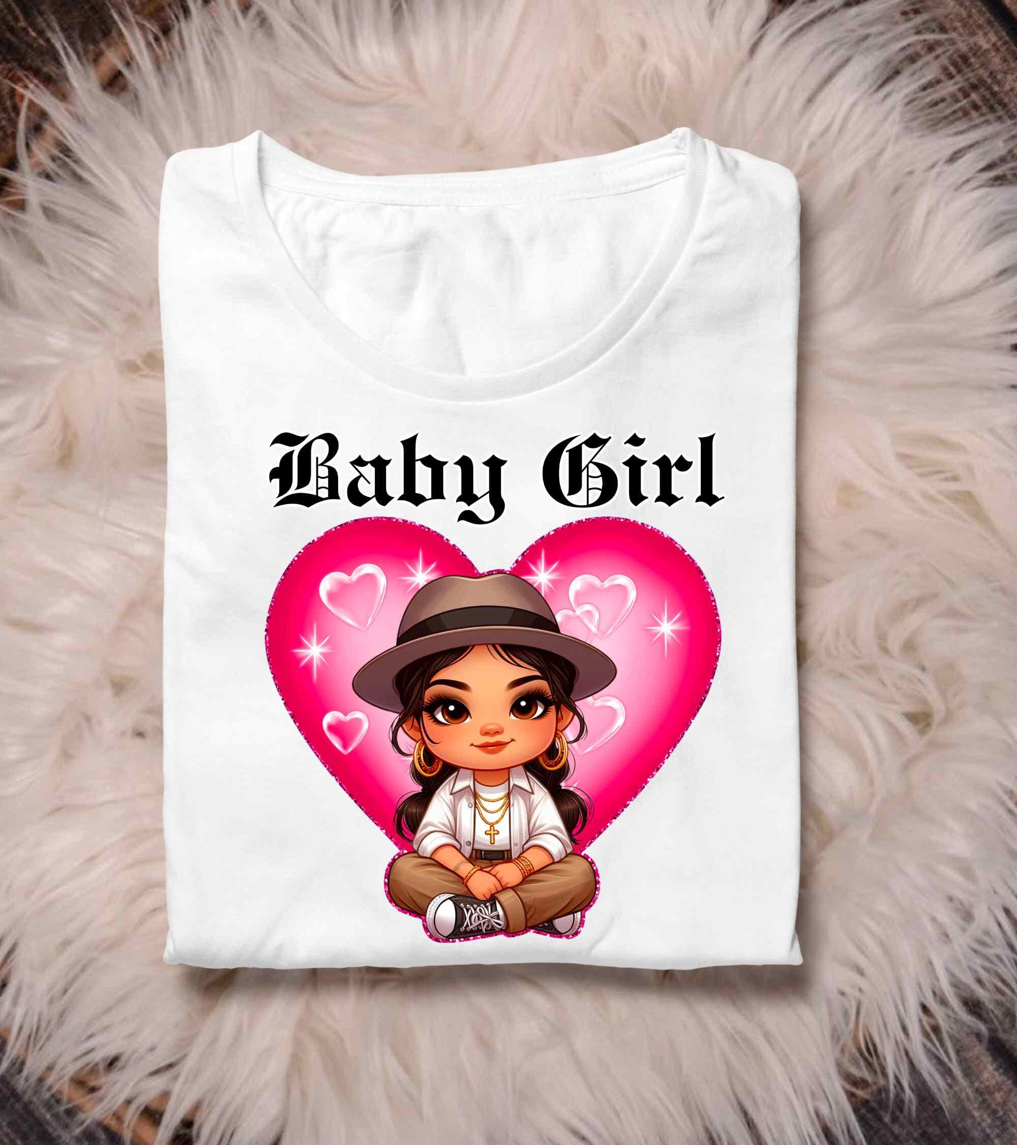 Baby Girl Old School Chicana Chola Png Pink Heart Back Drop - Etsy