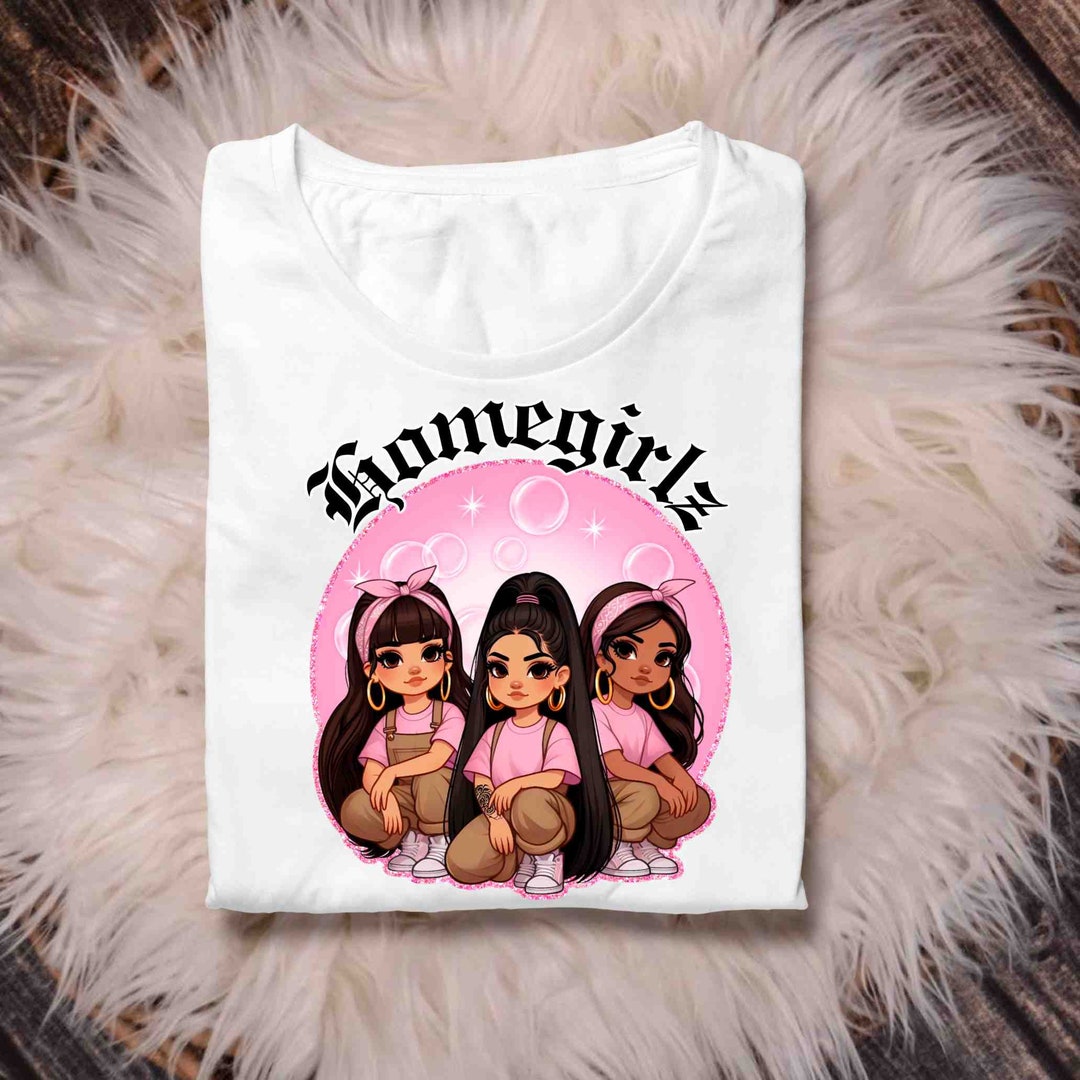 Homegirlz Chicana Cholas Trio Oldschool Pink Backdrop - Etsy