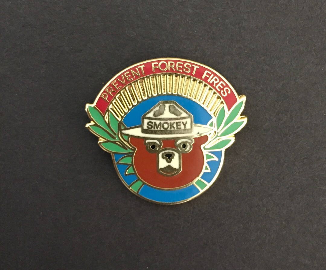 Vintage SMOKEY THE BEAR Prevent Forest Fires Wildfires Head Crest ...
