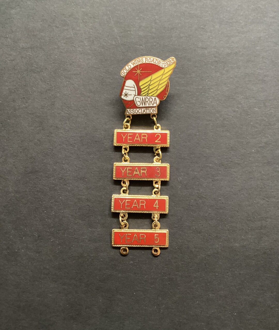 Vintage GWRRA Gold Wing Road Riders Motorcycle Association Club Lapel ...