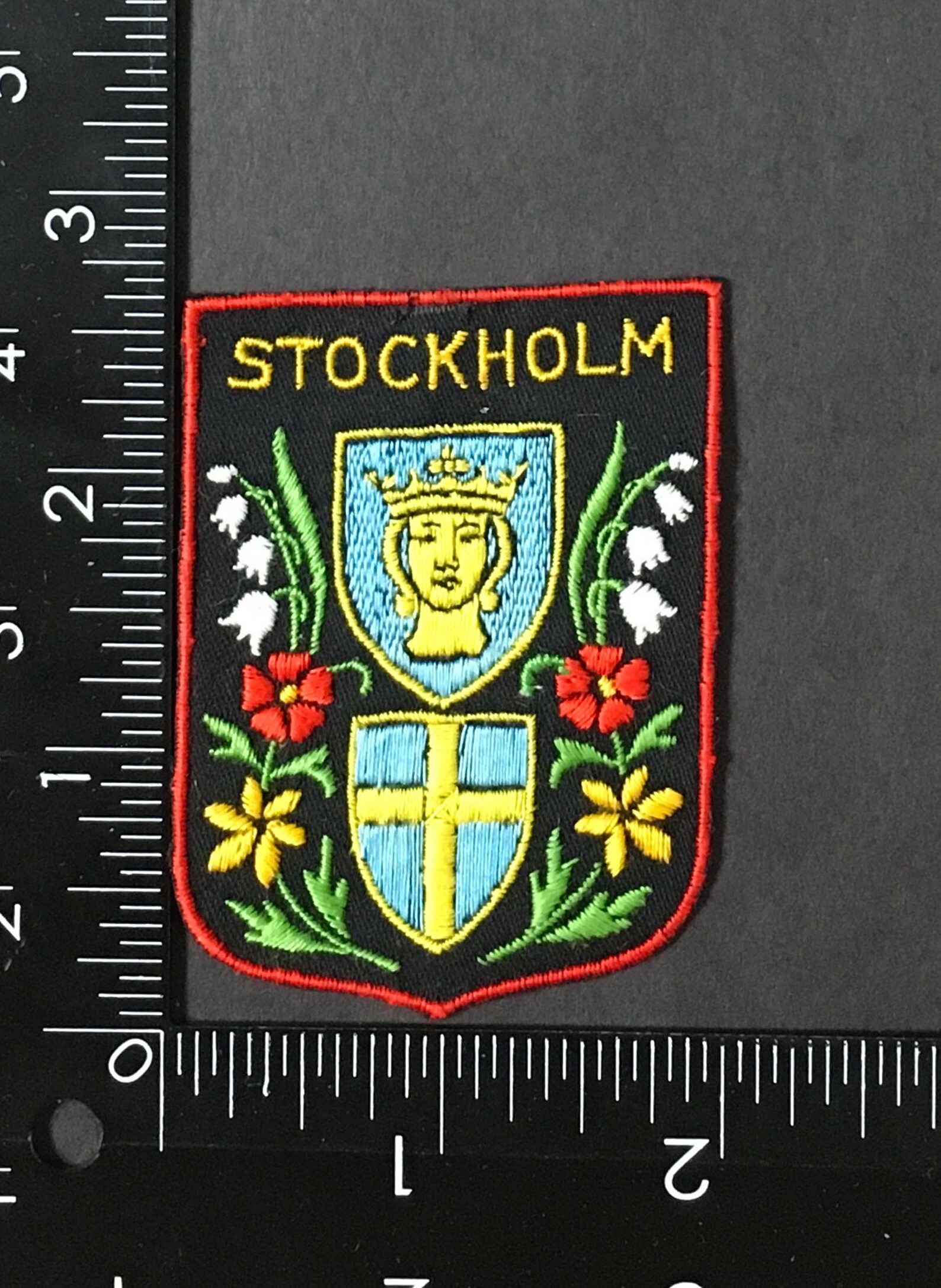 Vintage STOCKHOLM Sweden Coat of Arms Crest Flag Emblem International ...
