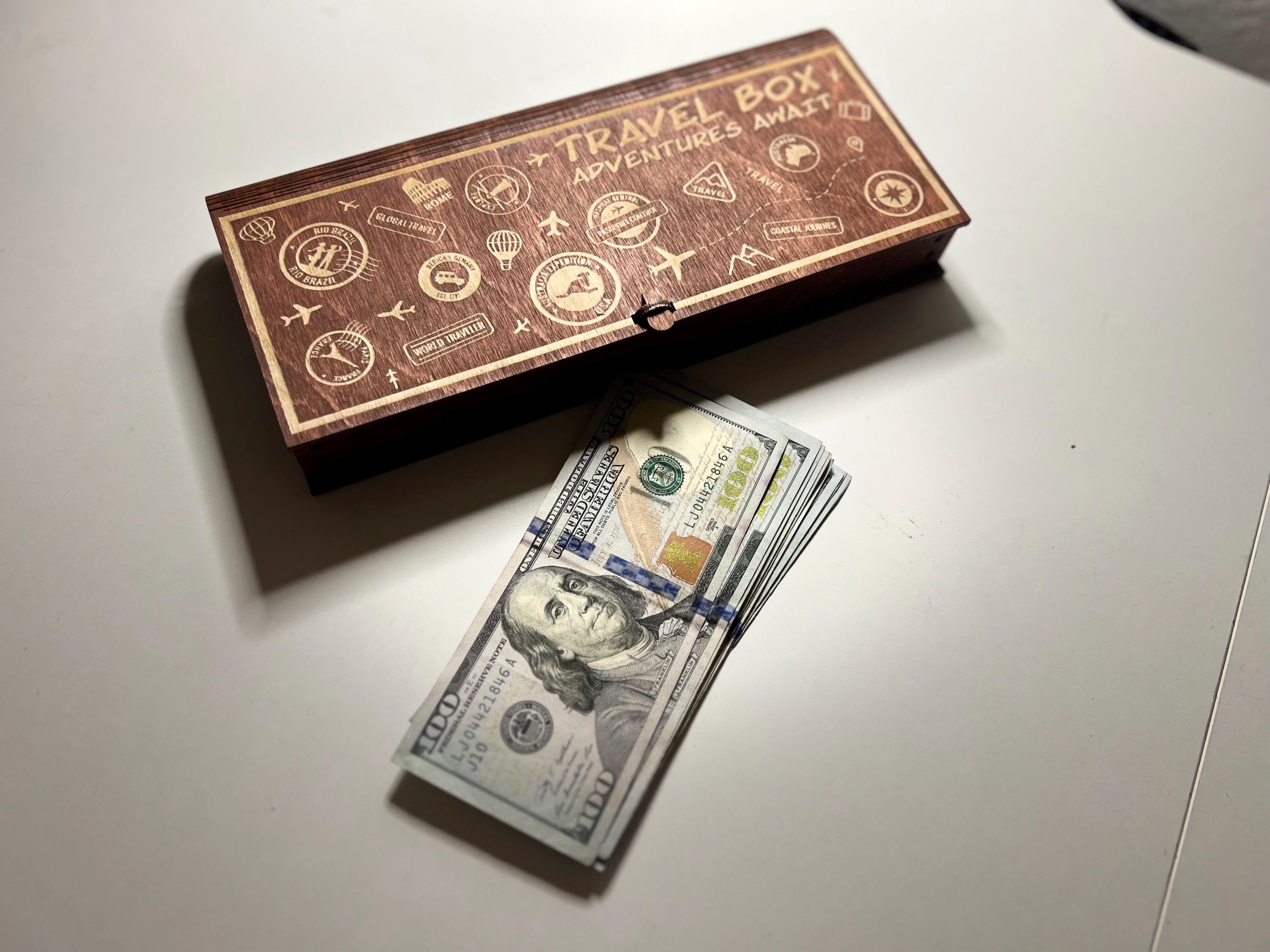 Personalized Travel Fund Money Box | Custom Wooden Savings Box for Trip ...