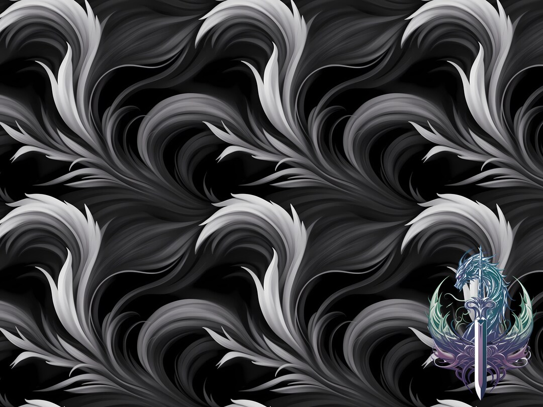 Black Gothic Design Seamless Pattern Png - Etsy