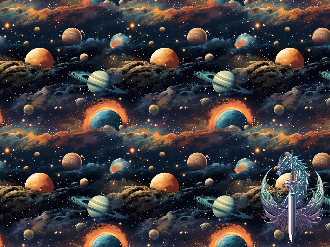 Space Themed Seamless Pattern Png - Etsy