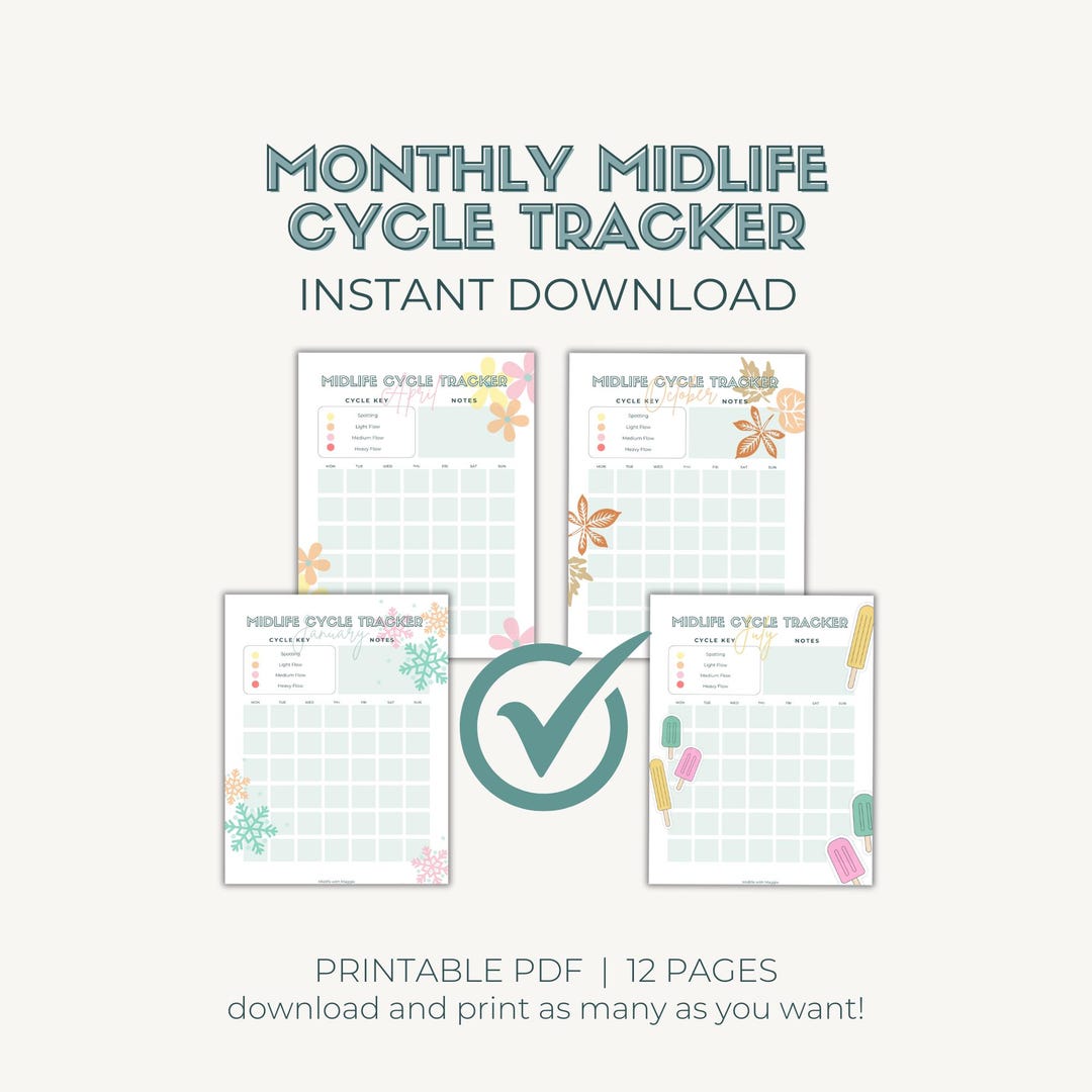 Midlife Period Tracker, Menopause Tracker, Period Tracker, Monthly ...