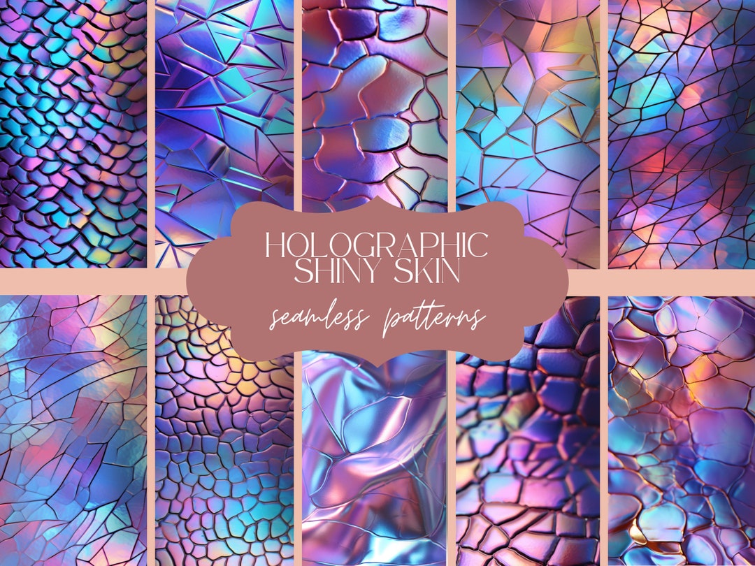 12 Holographic Skin Texture | Reptile Seamless Pattern | Iridescent ...