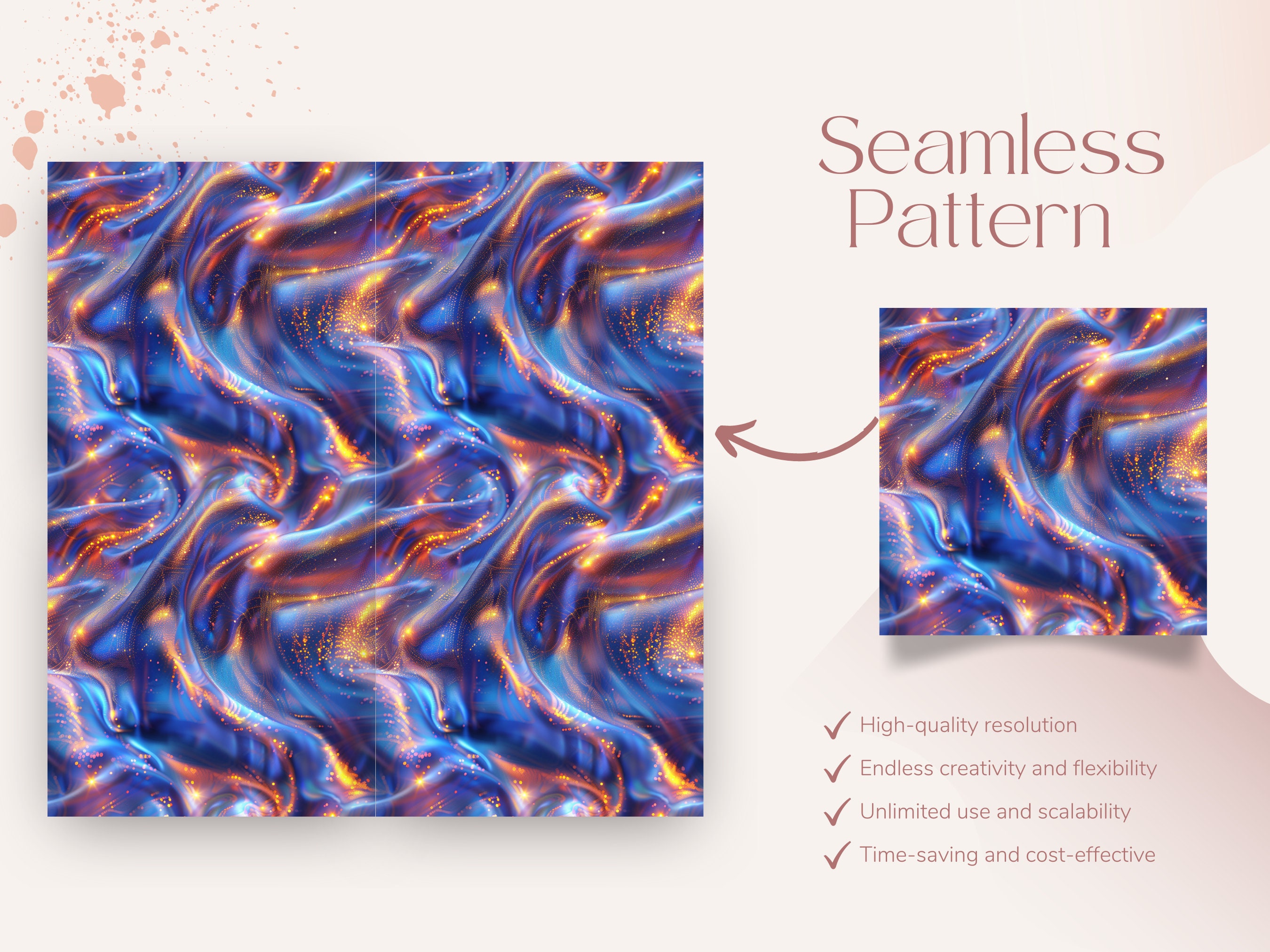 12 Gold Glitter Blue Satin Seamless Pattern | Celestial Fabric Texture ...