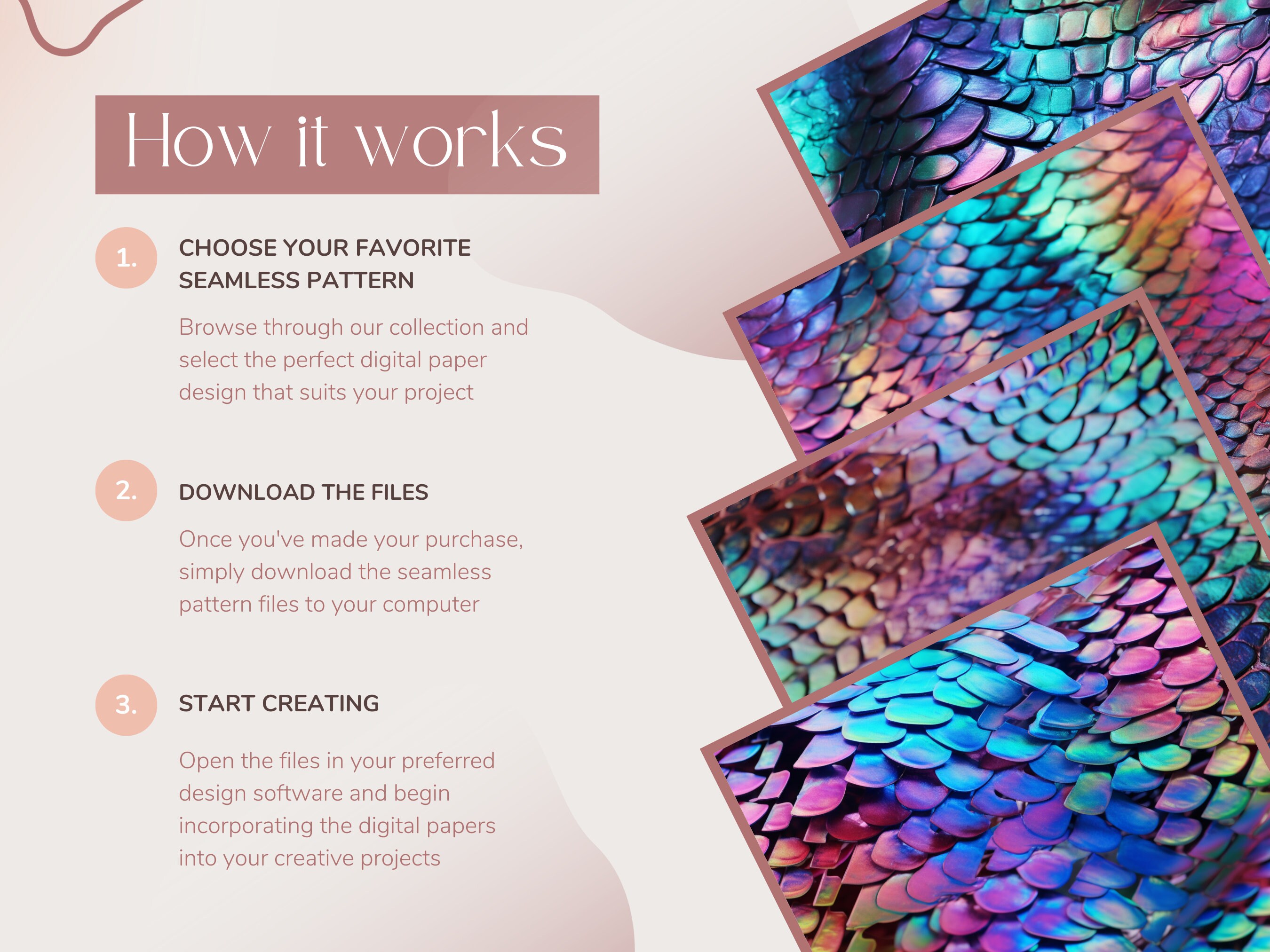 12 Purple and Green Snake Scales Texture | Reptile Seamless Pattern ...