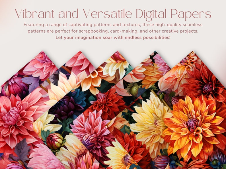 12 Watercolor Dahlias Texture | Seamless Flowers Pattern | Floral Print ...