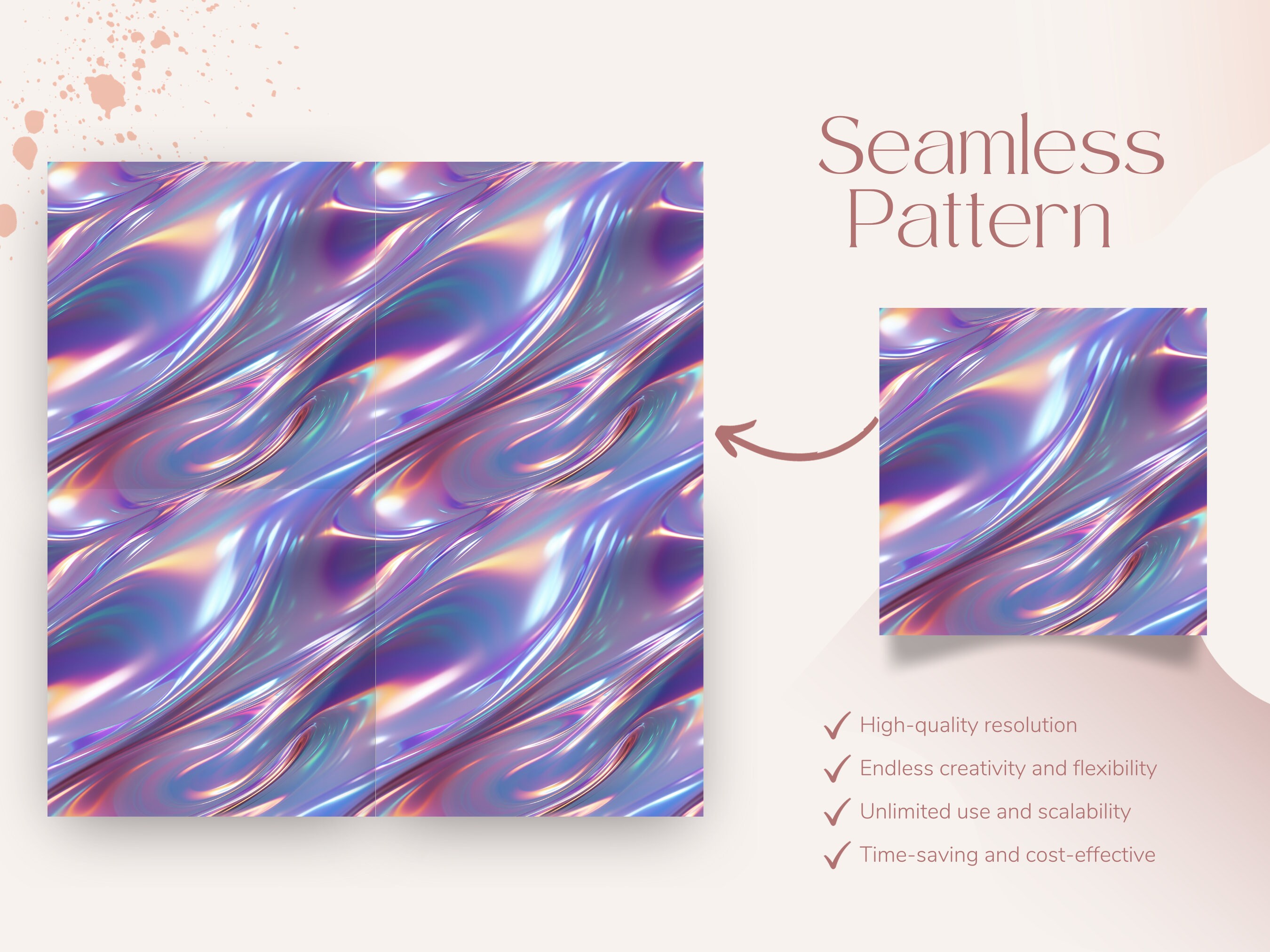 13 Holographic Mother of Pearl Texture | Silver Seamless Pattern ...
