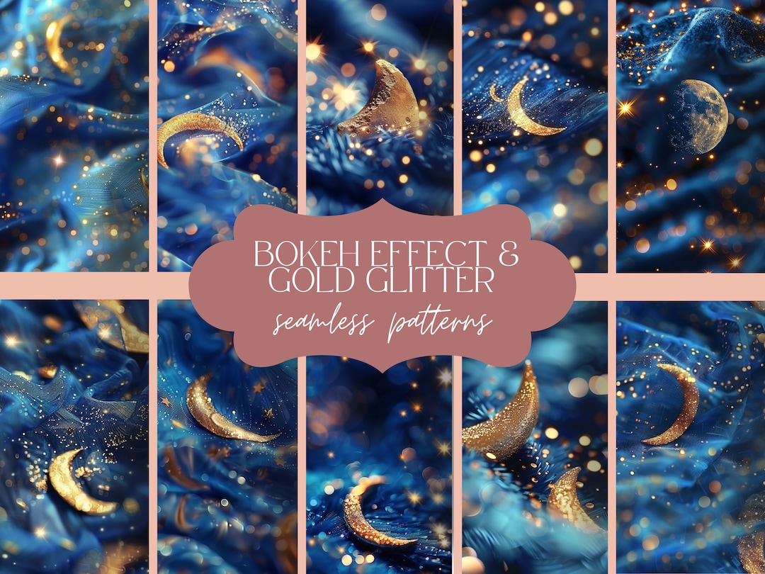 12 Bokeh Effect Seamless Pattern | Celestial Fabric Texture | Dreamy ...