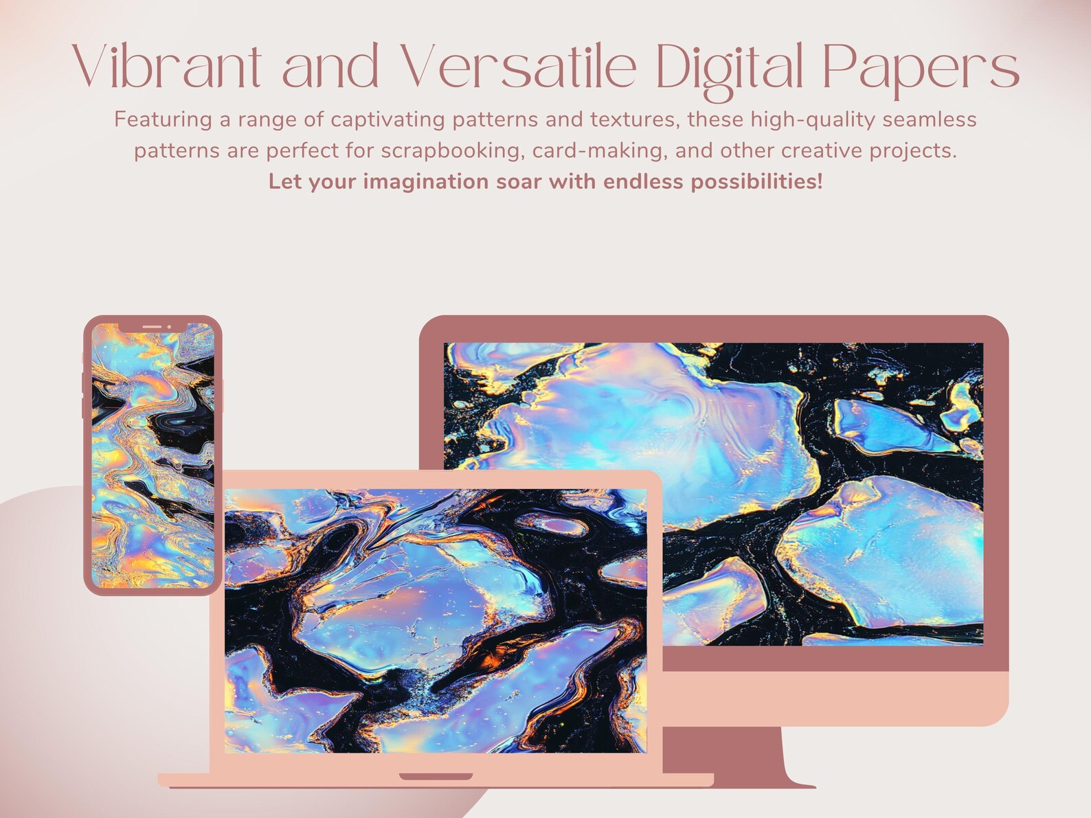 12 Iridescent Oil Spill Textures | Seamless Holographic Patterns ...