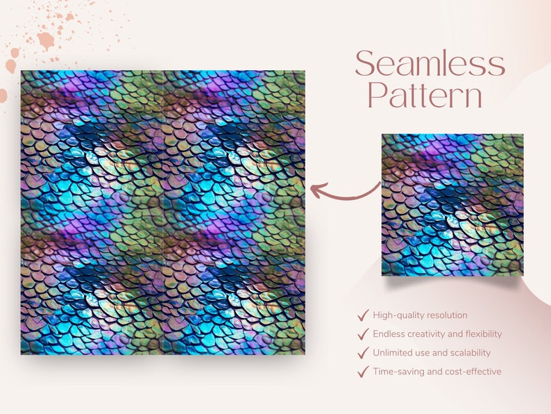 12 Purple and Green Snake Scales Texture | Reptile Seamless Pattern ...