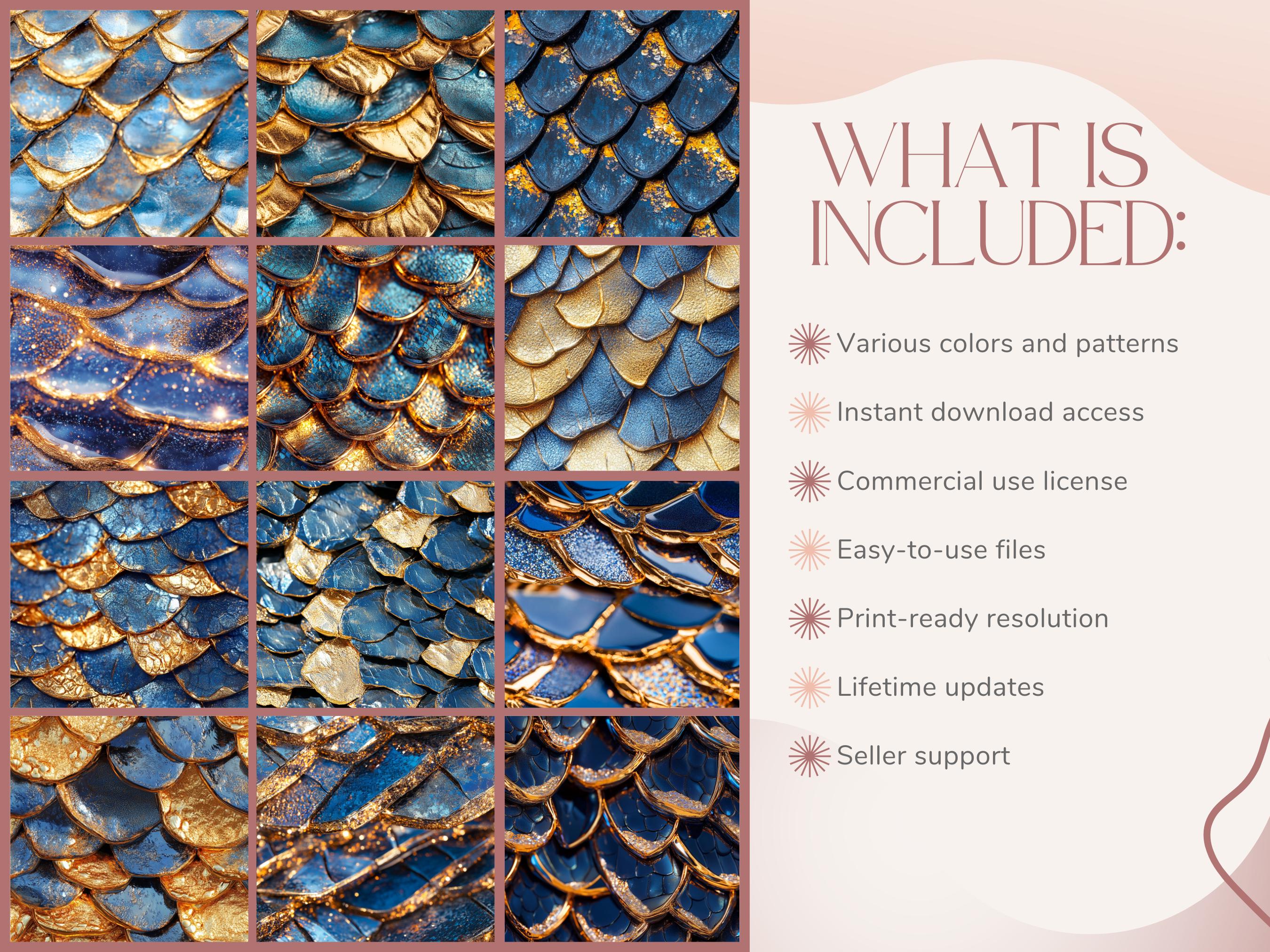14 Gold Gark Blue Lizard Scales Texture | Seamless Reptile Pattern ...