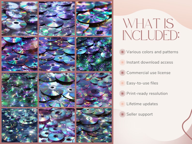 12 Vaporwave Iridescent DVD Seamless Pattern | Retro Aesthetic Texture ...