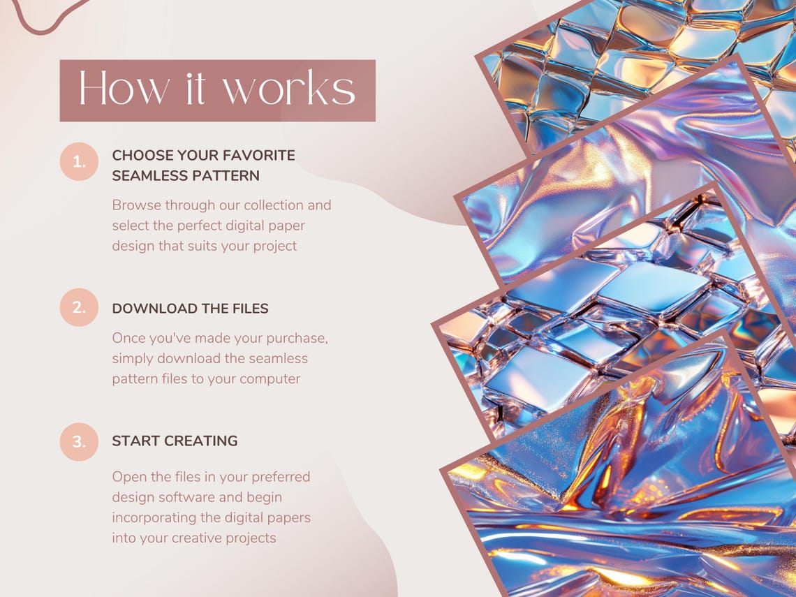 12 Holographic Shine Textures | Seamless Iridescent Patterns | Rainbow ...