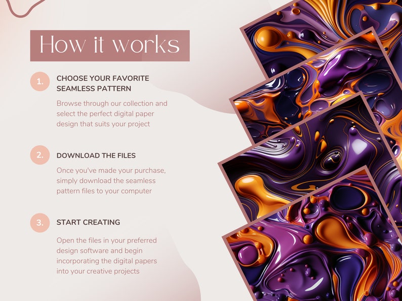 12 Purple and Orange Slime Texture | Abstract Slime Seamless Pattern ...