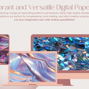 12 Holographic Shine Textures | Seamless Iridescent Patterns | Rainbow ...