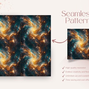12 Celestial Nebula Seamless Pattern | Cosmic Starry Sky Texture ...