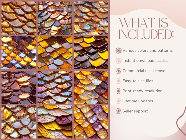 13 Gold Red Lizard Scales Texture | Seamless Reptile Pattern | Shimmer ...