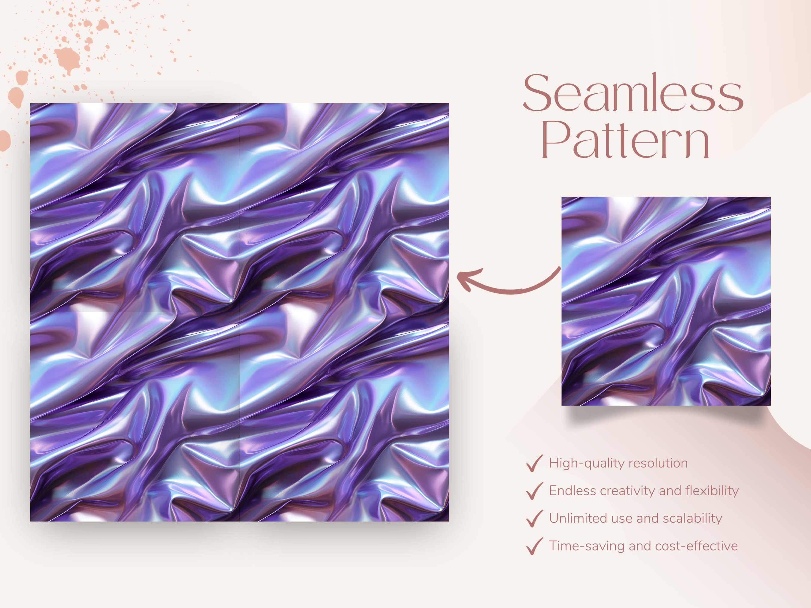 12 Purple Holographic Satin Fabric Seamless Pattern | Iridescent Fabric ...