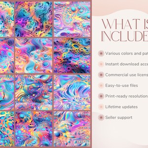 12 Rainbow Psychedelic Seamless Pattern | Colorful Waves Texture ...