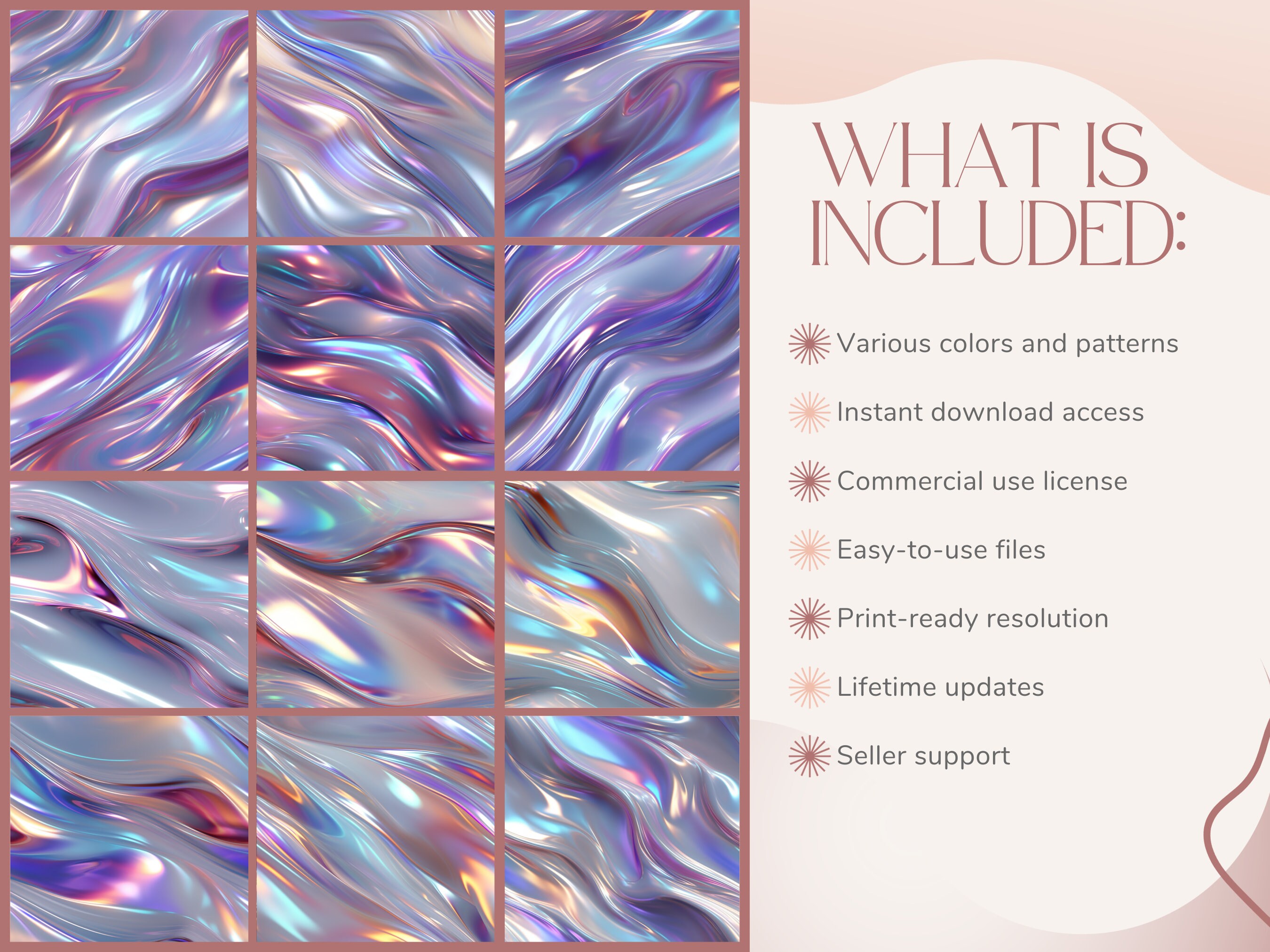 13 Holographic Mother of Pearl Texture | Silver Seamless Pattern ...