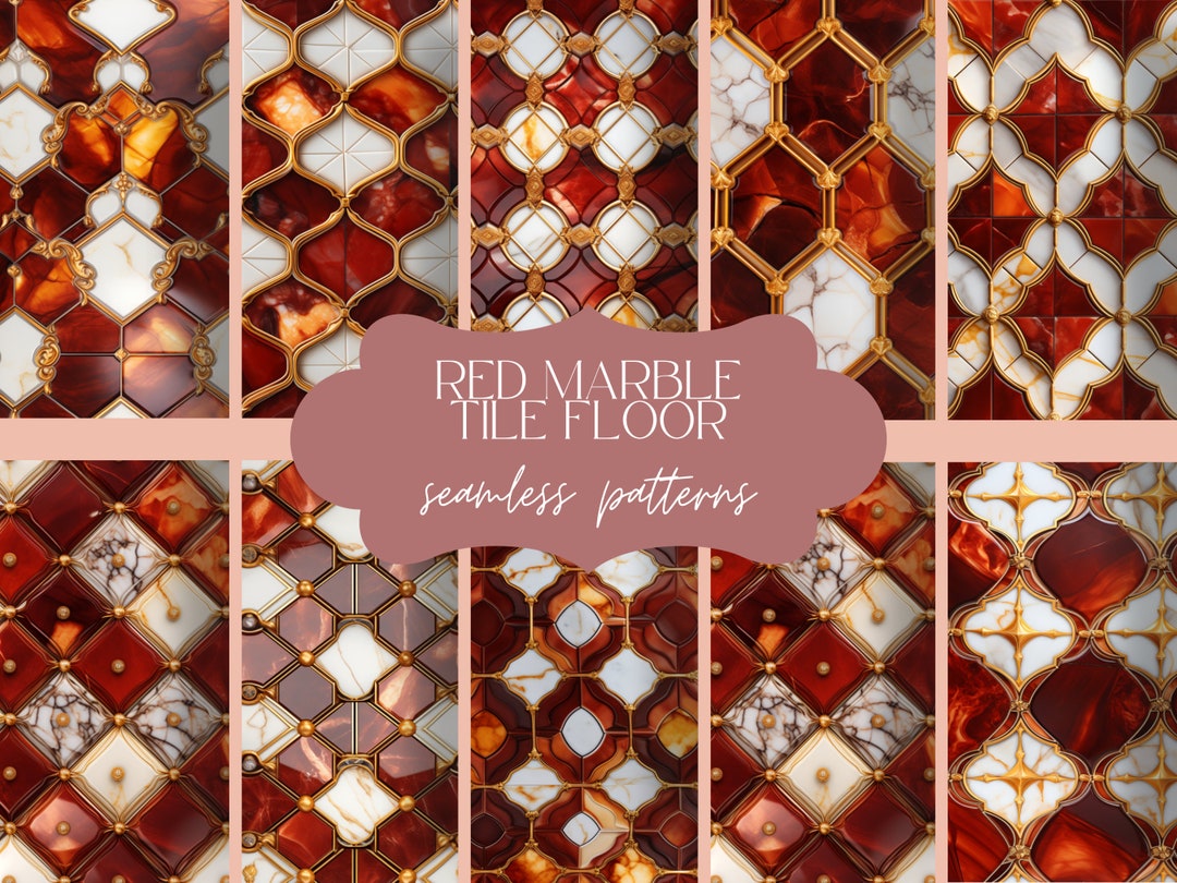 12 Red Marble Tile Floor Texture | Interior Seamless Pattern | Natural ...