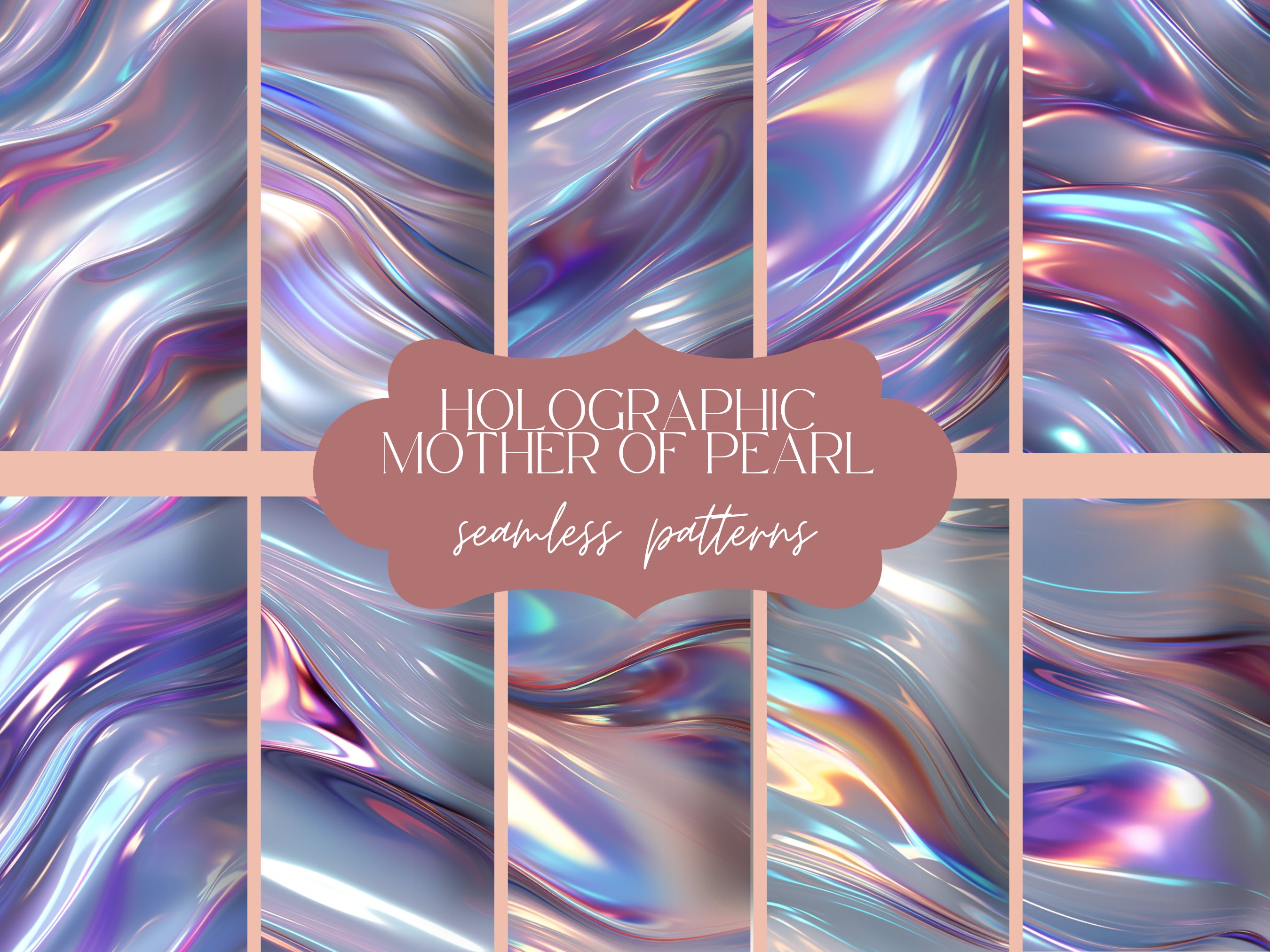 13 Holographic Mother of Pearl Texture | Silver Seamless Pattern ...