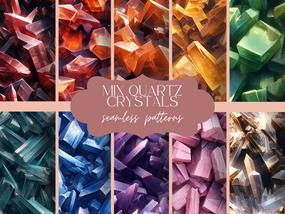 12 Mix Color Crystal Pattern | Seamless Gemstone Texture | Gem Quartz ...
