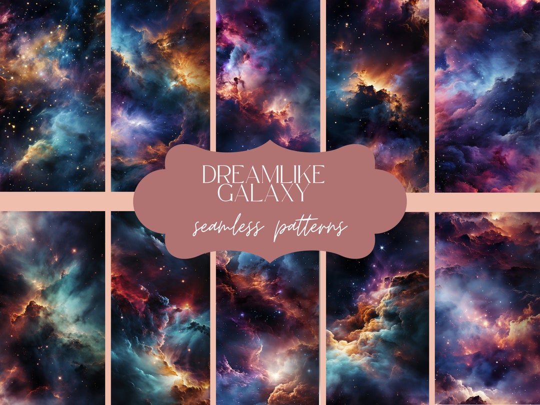 12 Dreamlike Galaxy Seamless Pattern | Astral Texture | Starry Night ...