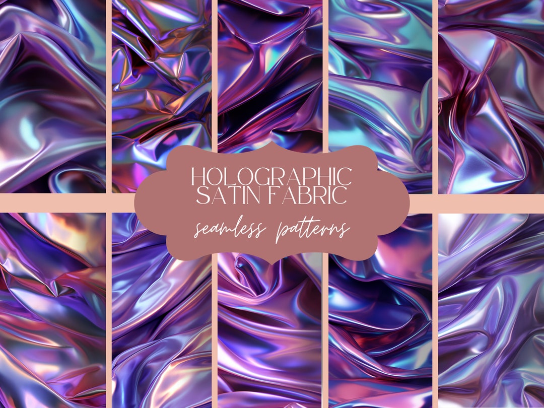 12 Purple Holographic Satin Fabric Seamless Pattern | Iridescent Fabric ...