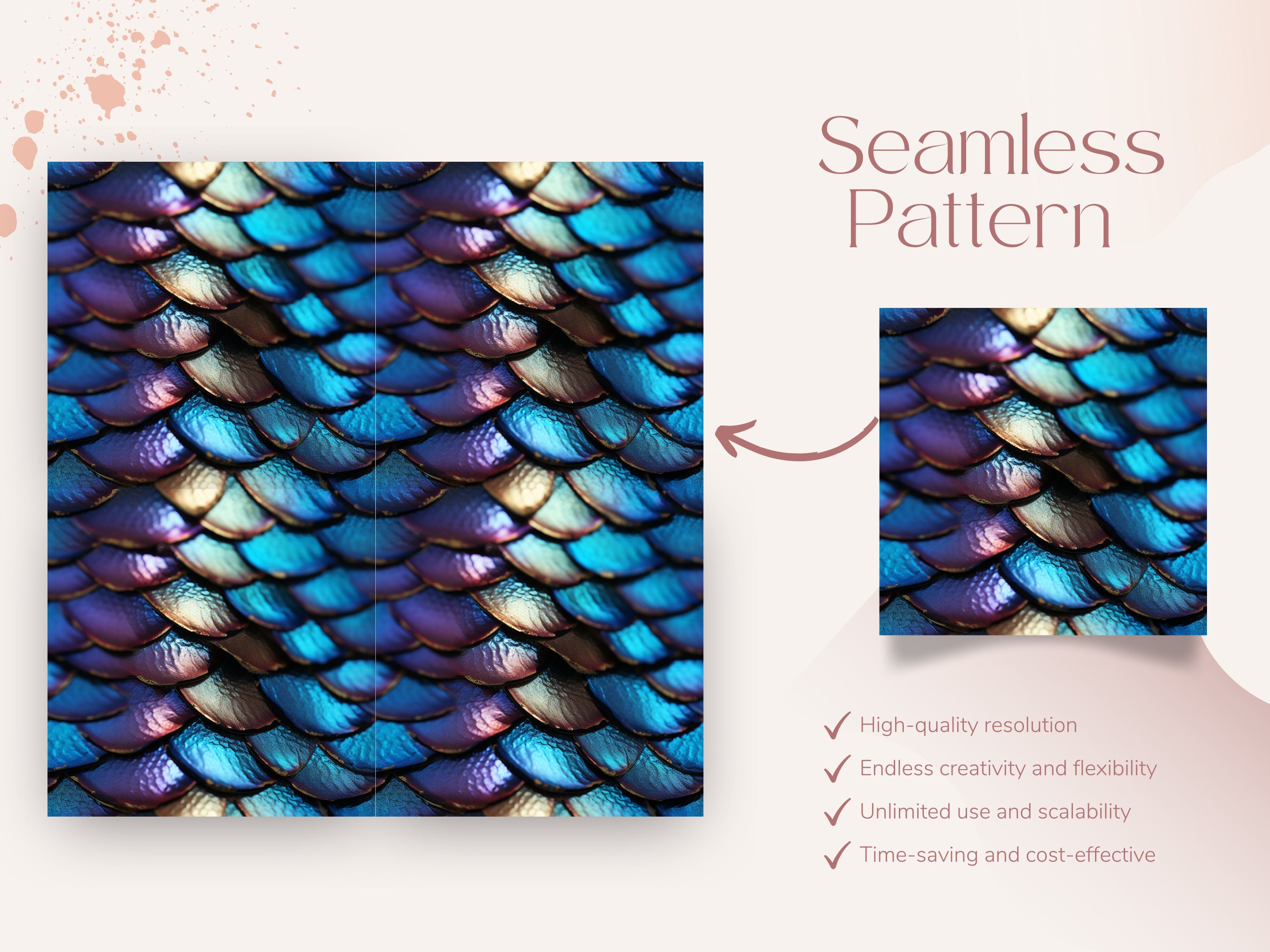 12 Holographic Fish Skin Seamless Pattern | Iridescent Marine Texture ...